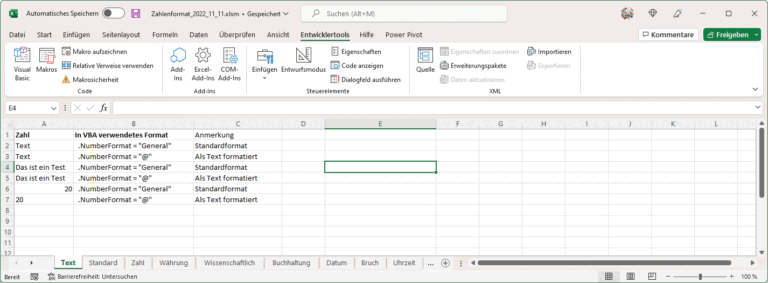 Zahlen in Excel VBA formatieren - Excel VBA Tipps