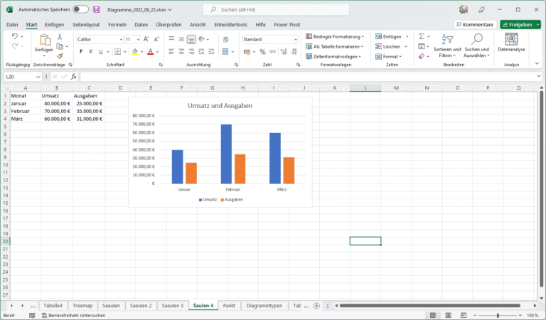 Diagramme mit VBA - Excel VBA Tipps